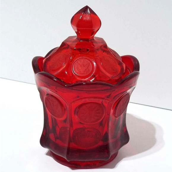 Fostoria | Accents | Fostoria Coin Vintage Ruby Red Glass Candy Dish W ...